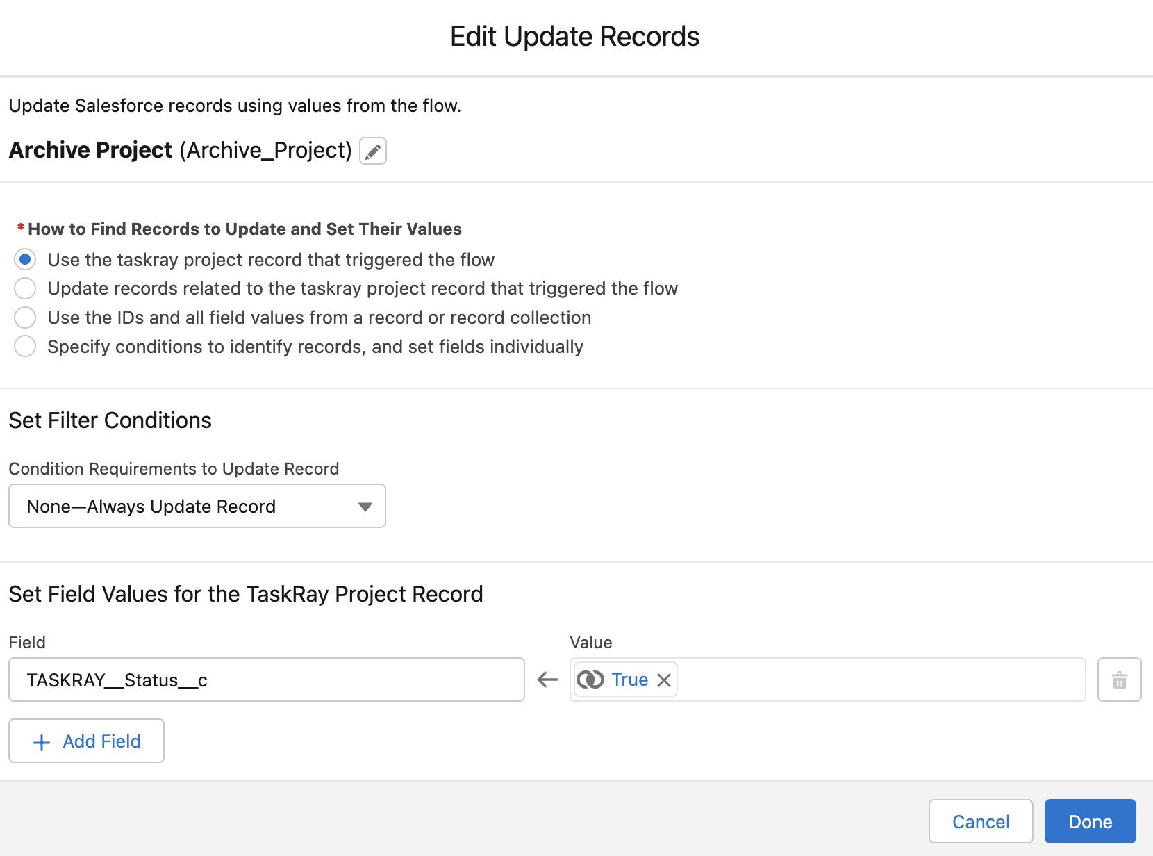 Automatically Archive Projects Using Flow – TaskRay